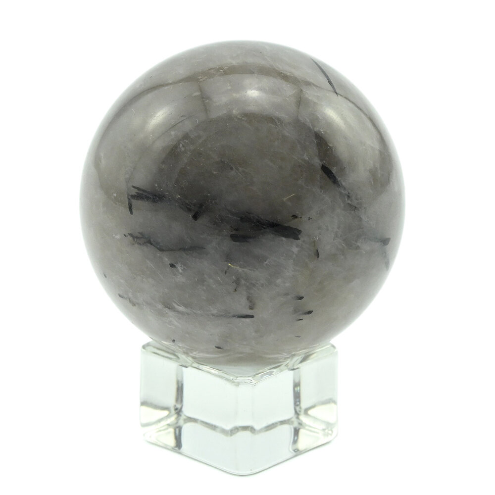 Шар из раухтопаза (дымчатого кварца) с турмалином, диаметр 52мм, 204г. .