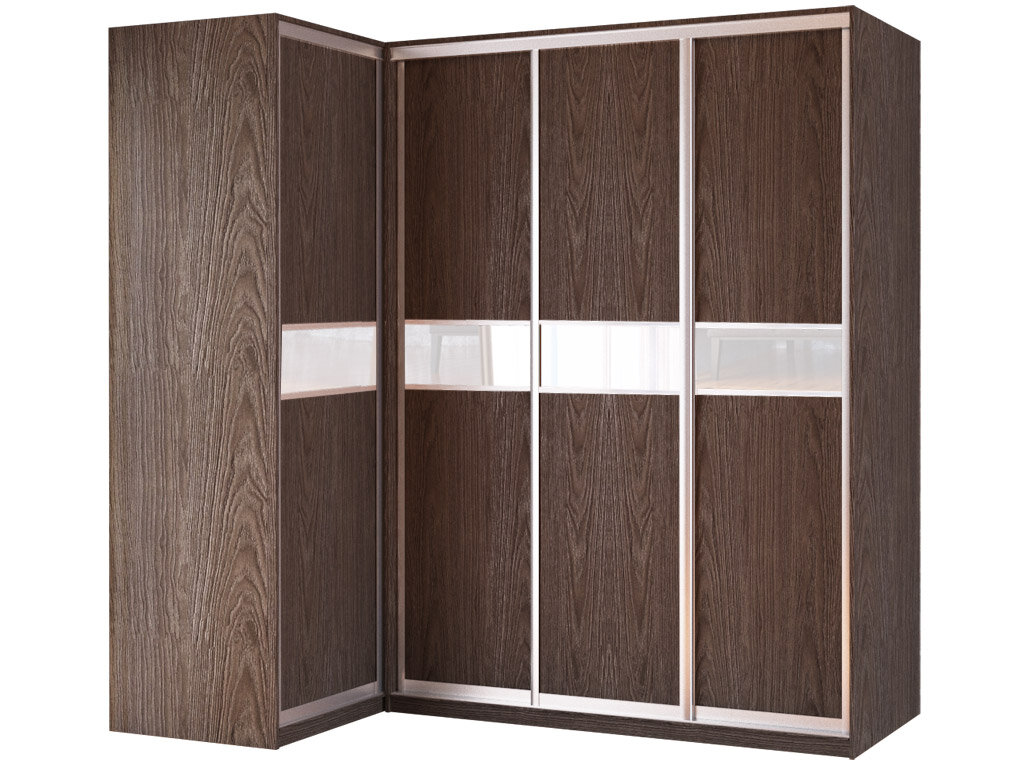 Шкаф-купе угловой Премьер-29 для одежды четырехдверный 100*220*60