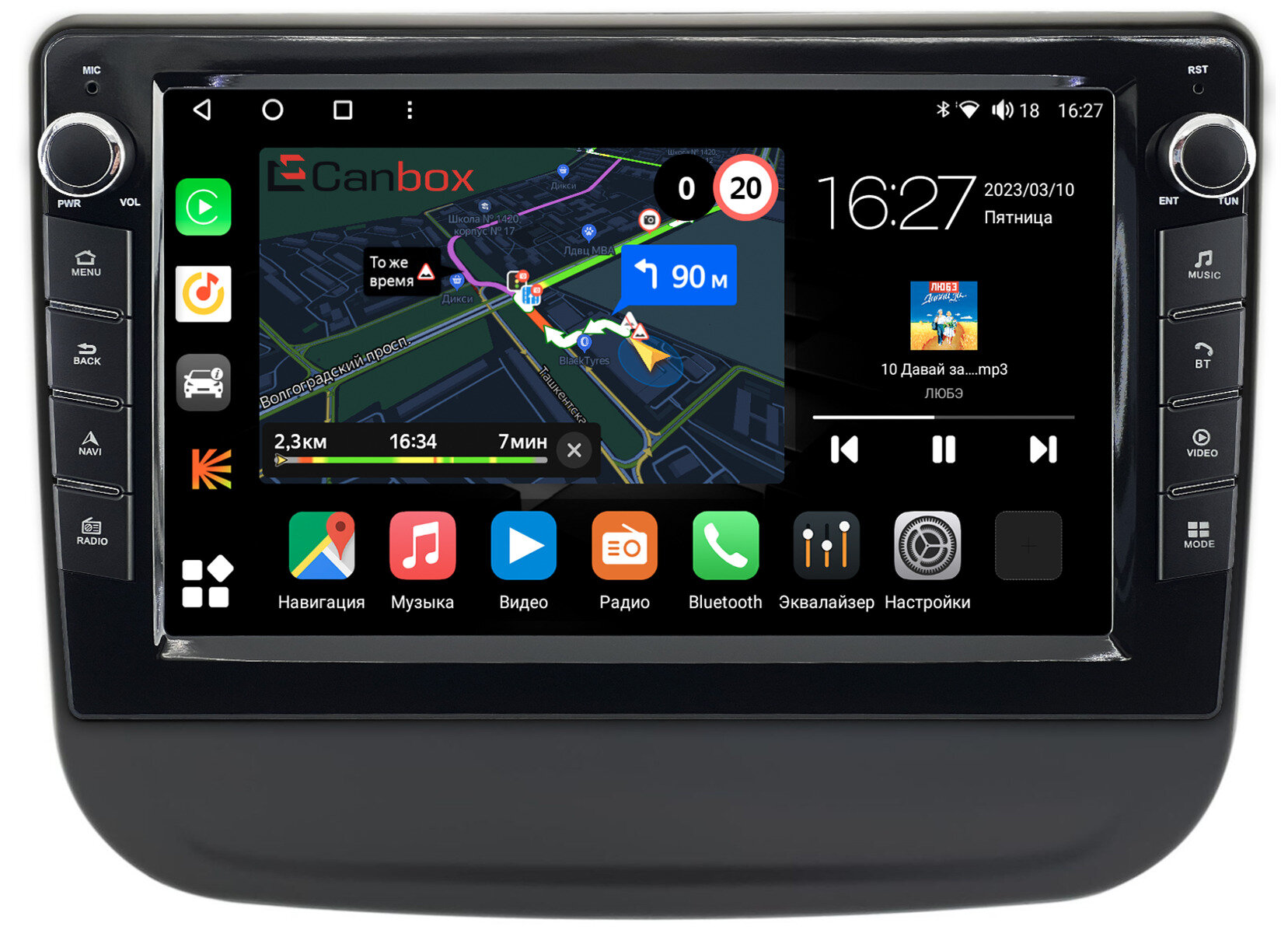 Штатная магнитола Chevrolet Equinox 3 2017-2024 Canbox M-Line 7825-10-0700 Android 10 (4G-SIM, 2/32, DSP, QLed) С крутилками