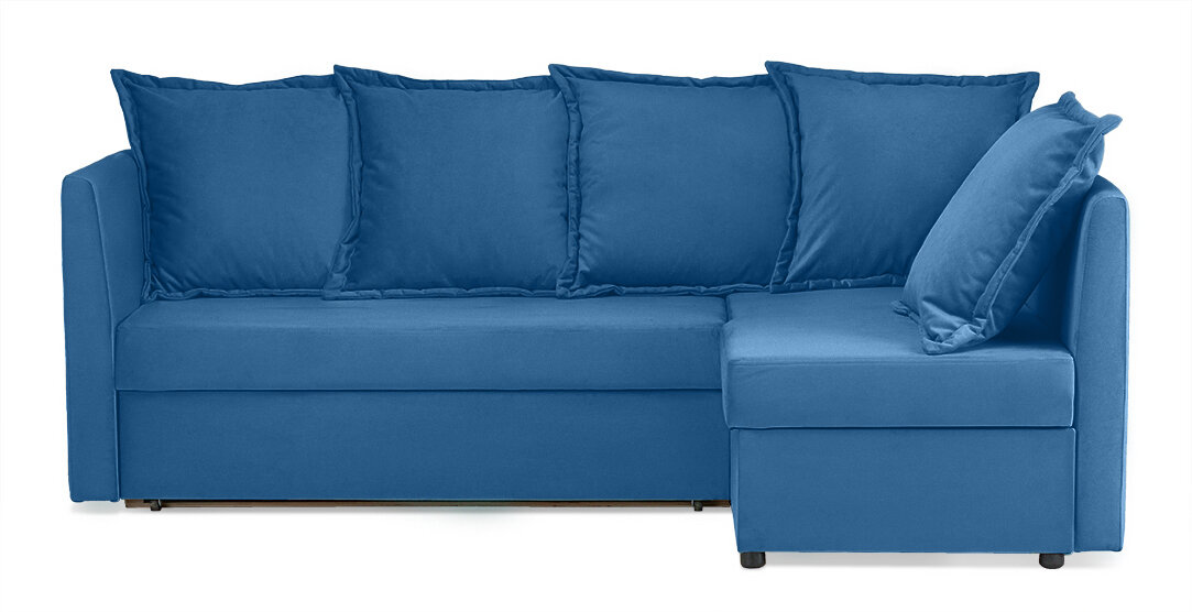 Диван угловой раскладной дельфин Хольмсунд в цвете синий(Velutto 54)