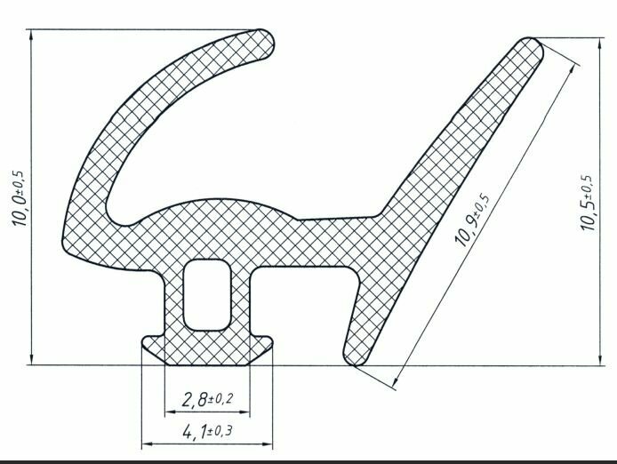 Уплотнитель для алюминиевых окон и дверей FRK106 Упаковка 10 метров