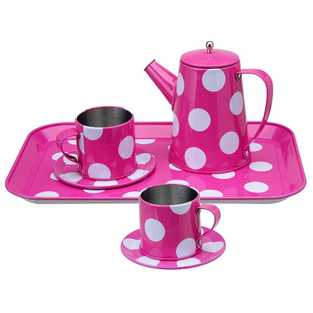 Чайный сервиз Белый горошек 6 предметов металл, Alex, 705PD