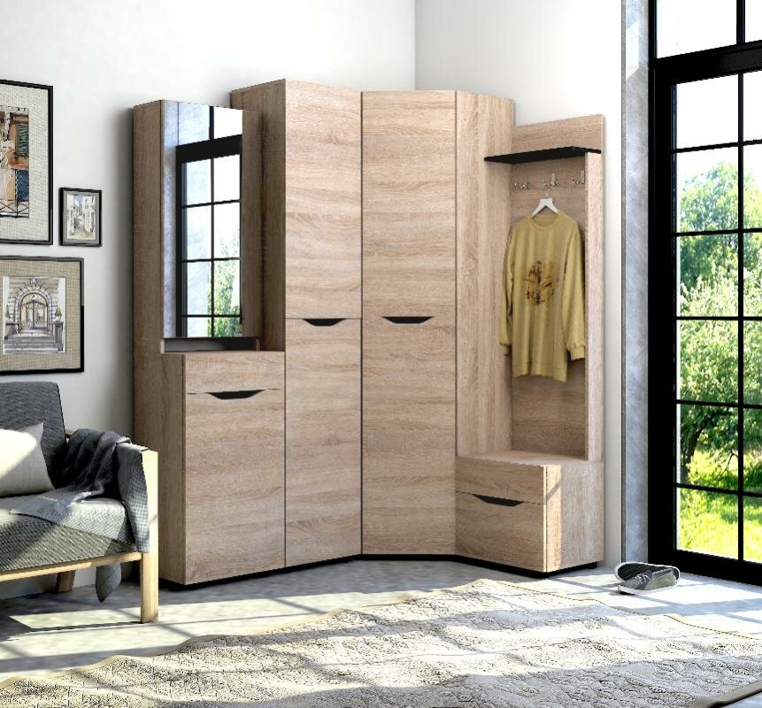 Прихожая Кентуки-3 Дуб Сонома для одежды 155*220*35