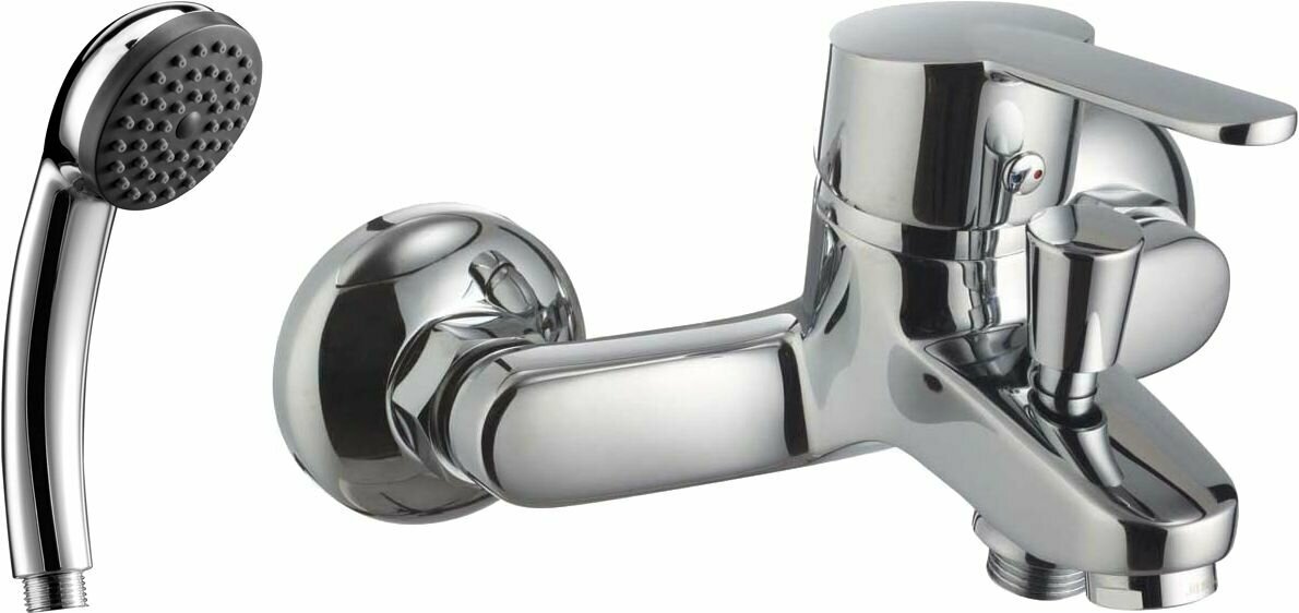 Смеситель для ванны-душа-душа Clever S12 URBAN (комплект ручной душ, шланг, крепление), хром