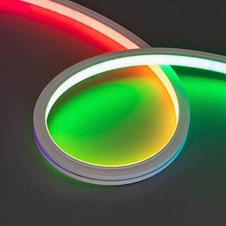 041016 Лента герметичная SPI MOONLIGHT-TOP-B84-13x12mm 24V RGB-PX7 (18 W/m, IP67, 5m, wire x2) (Arlight, Силикон)