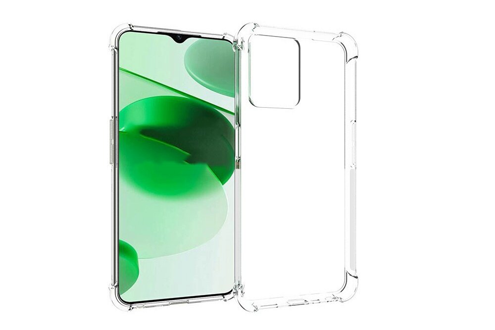 Чехол-бампер MyPads Tocco для Realme C35 / Narzo 50A Prime с усиленной защитой углов противоударный прозрачный