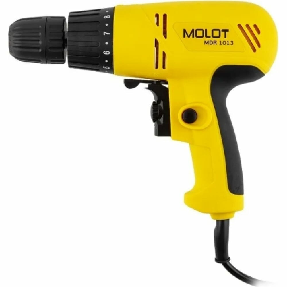Сетевая дрель-шуруповёрт MOLOT MDR1013, быстрозажимной патрон, 300Вт