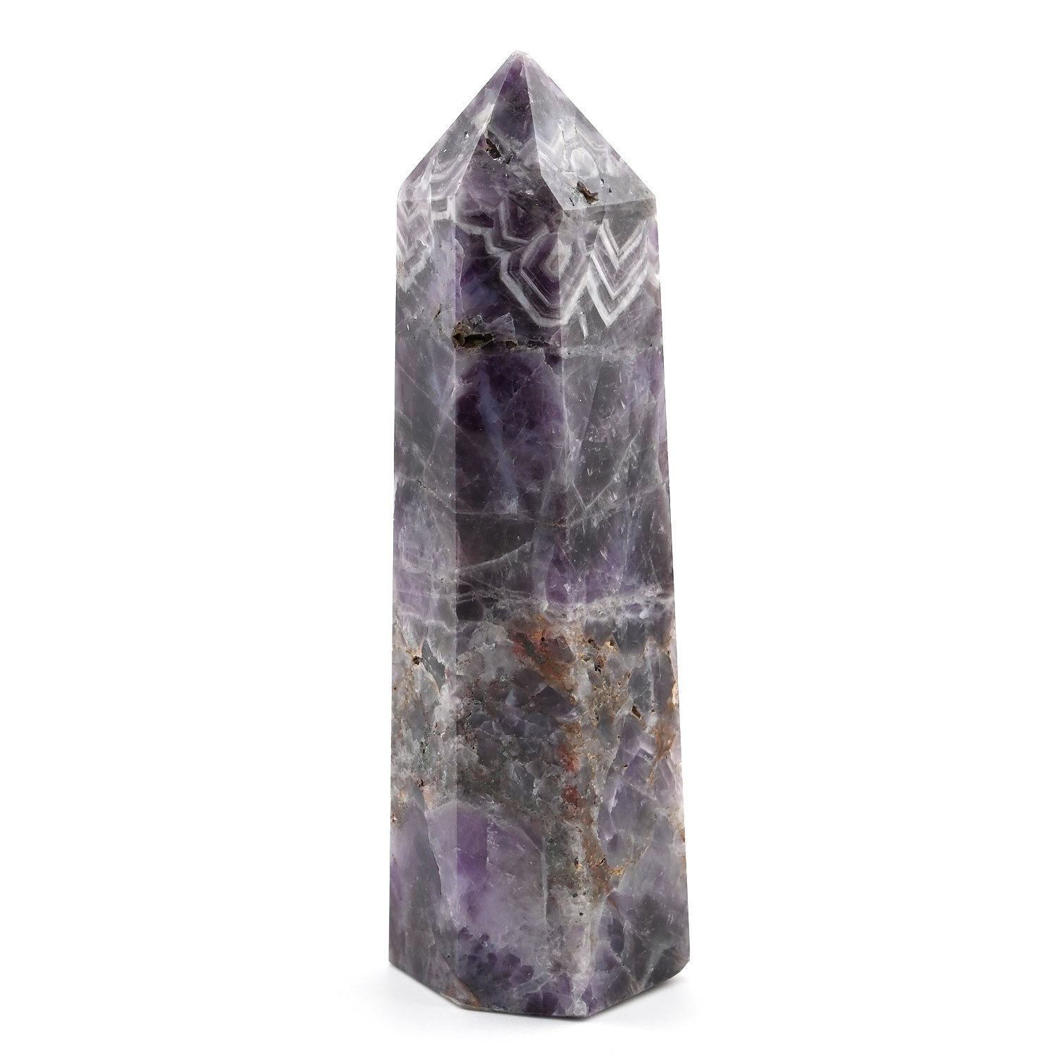 Кристалл аметиста шевронного "Карандаш" 49*50*182мм, 751г. .