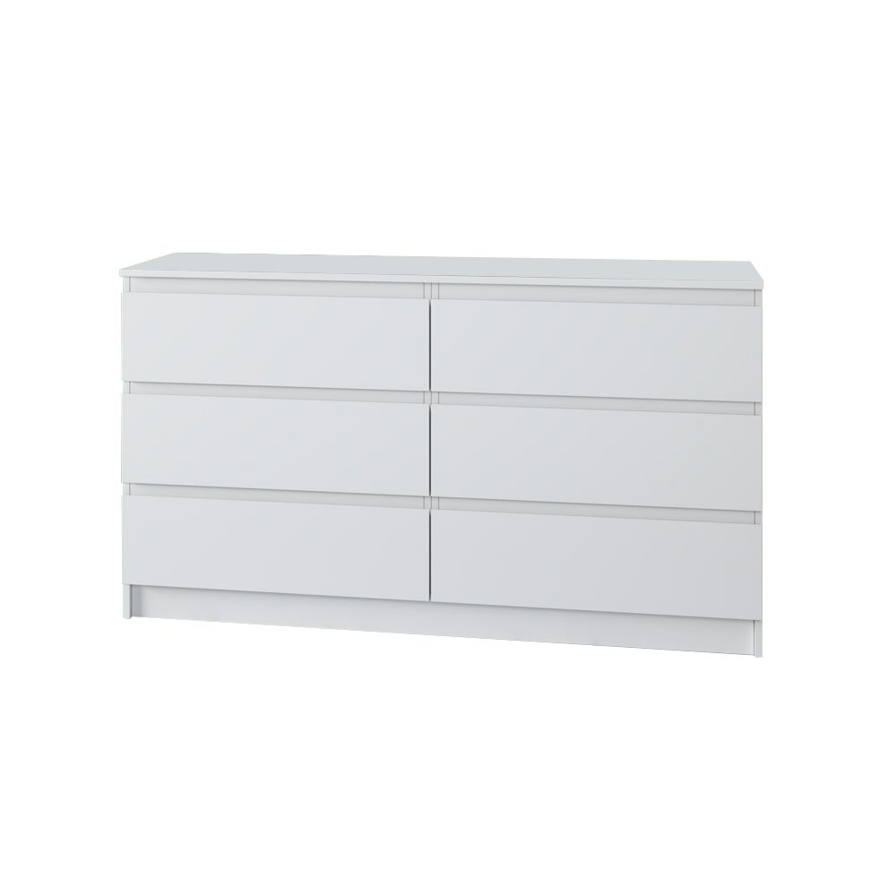 Комод ДСВ мебель Мори 1380, 6 ящиков, 138х77х40 см, Белый ДС00000052101