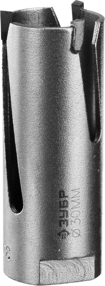 Коронка ЗУБР "профи" "проуниверсал", твердосплав резцы, бетон, кирпич, керам, цв мет, гипсокарт, пласт, дерево, d=30мм , ( 29514-30 )