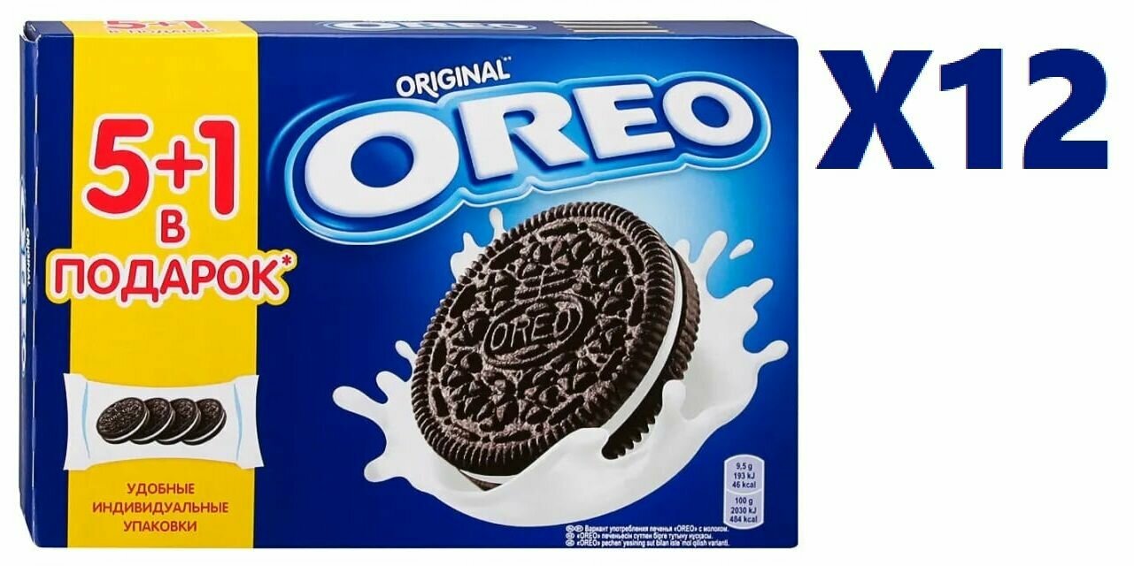 Печенье Oreo с какао и начинкой с ванильным вкусом 228г 12 шт