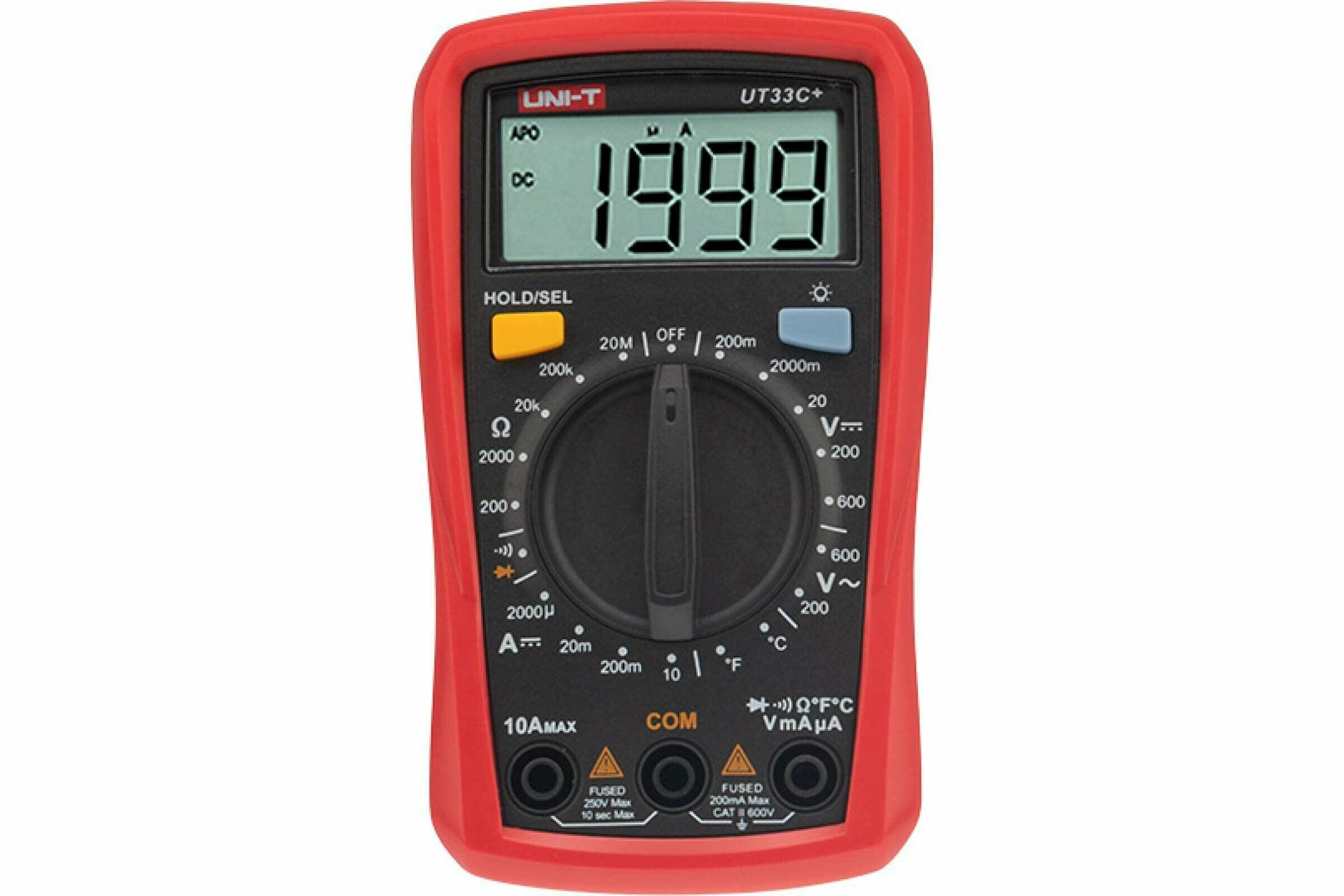 Мультиметр UNI-T UT33C+, цифровой, с подсветкой дисплея, CAT III