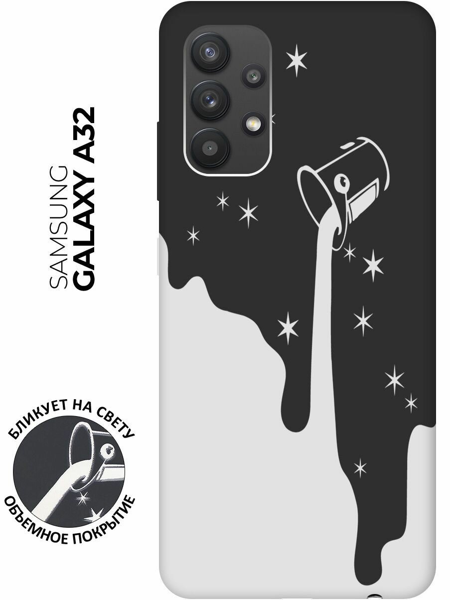 Матовый чехол Magic Paint W для Samsung Galaxy A32 / Самсунг А32 с 3D эффектом черный