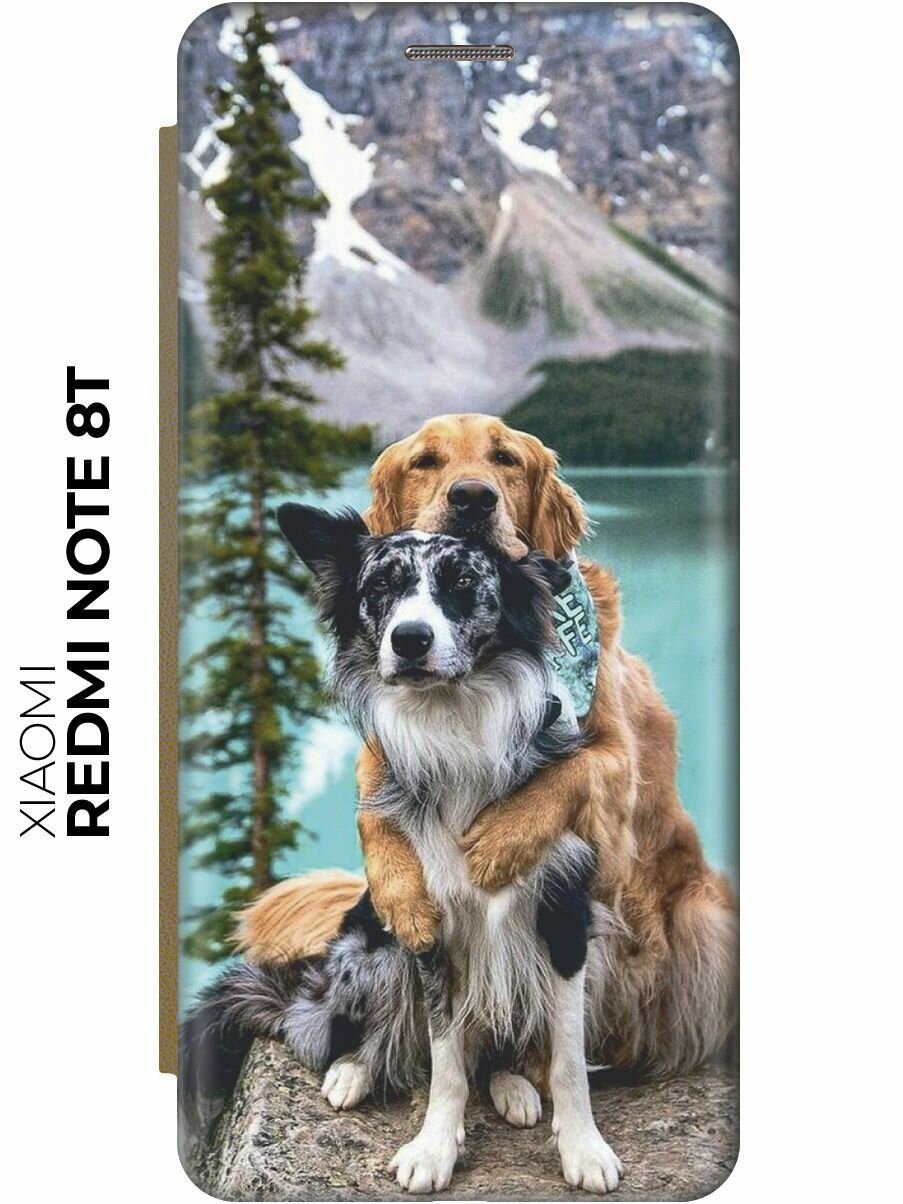 Чехол-книжка Собачья дружба на Xiaomi Redmi Note 8T / Сяоми Редми Ноут 8Т золотой