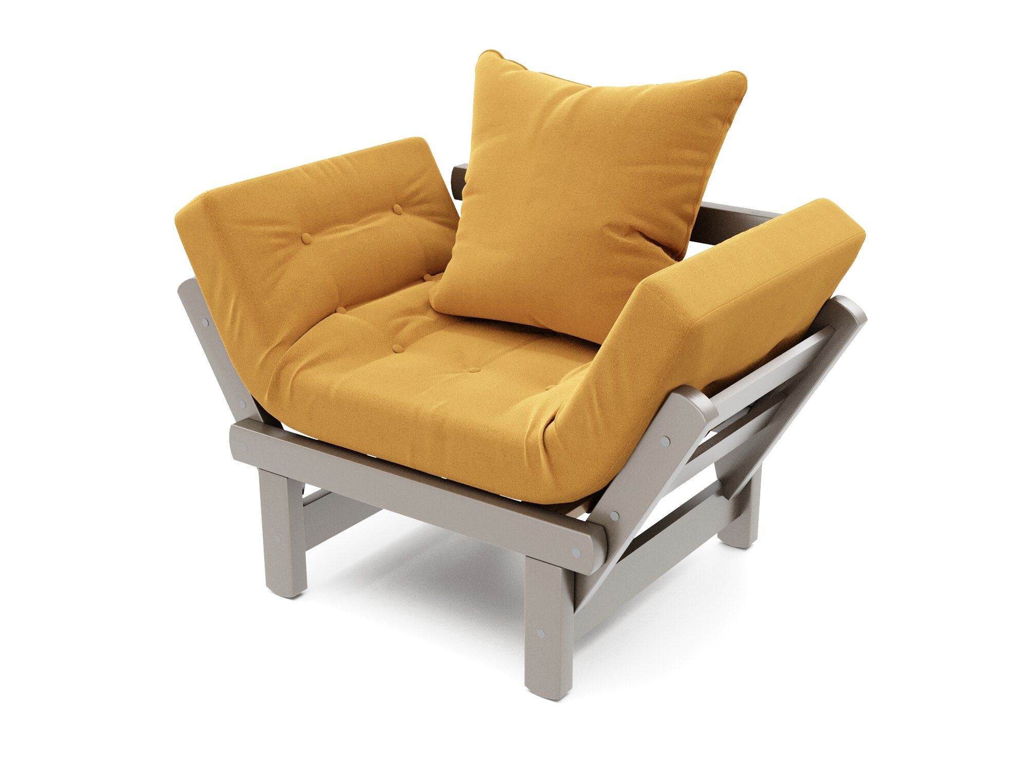 Кресло Soft Element Эльф, массив дерева, желтый, раскладные подлокотники