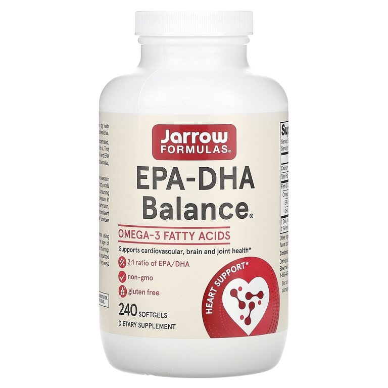 Фитопрепарат Jarrow Formulas EPA-DHA Balance, для сердца и мозга, 240 капсул