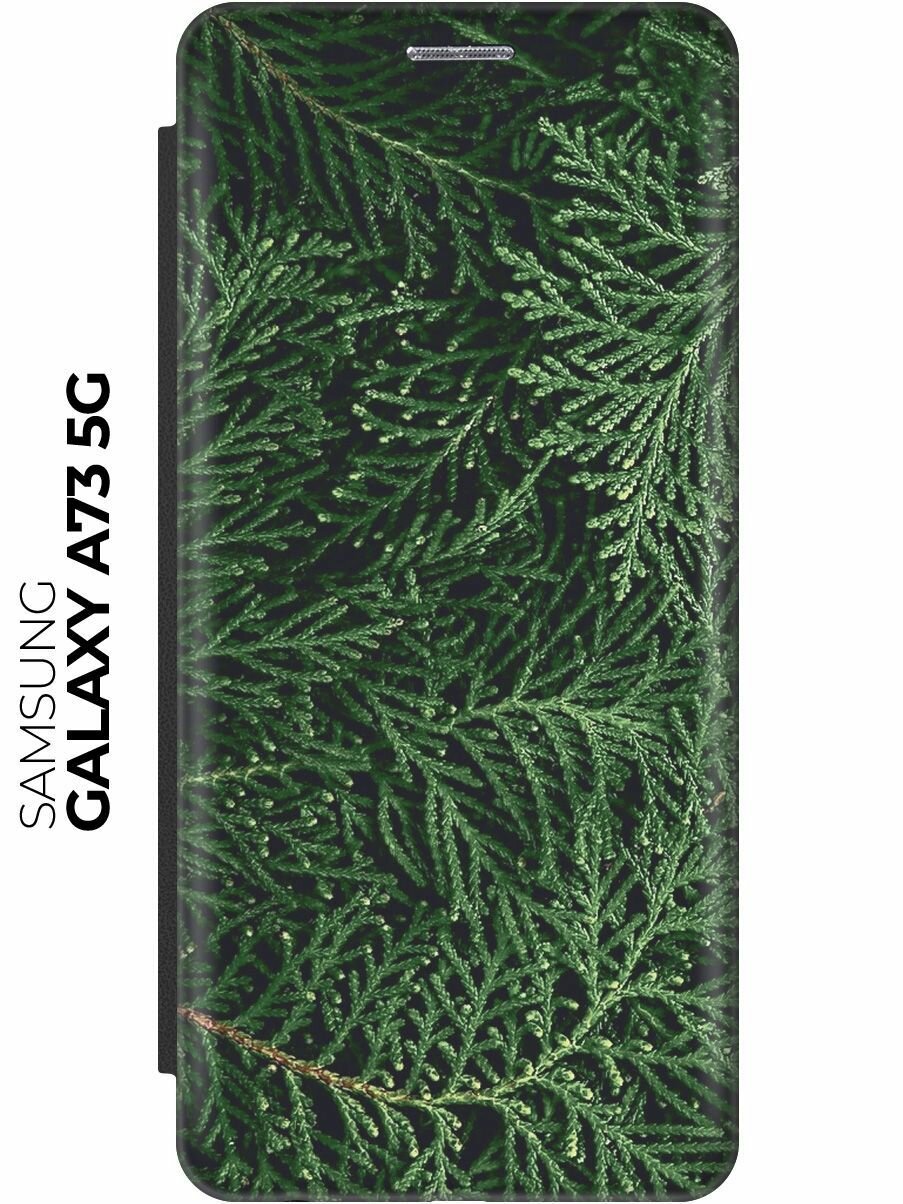 Чехол-книжка Хвоя на Samsung Galaxy A73 5G / Самсунг А73 5Г черный
