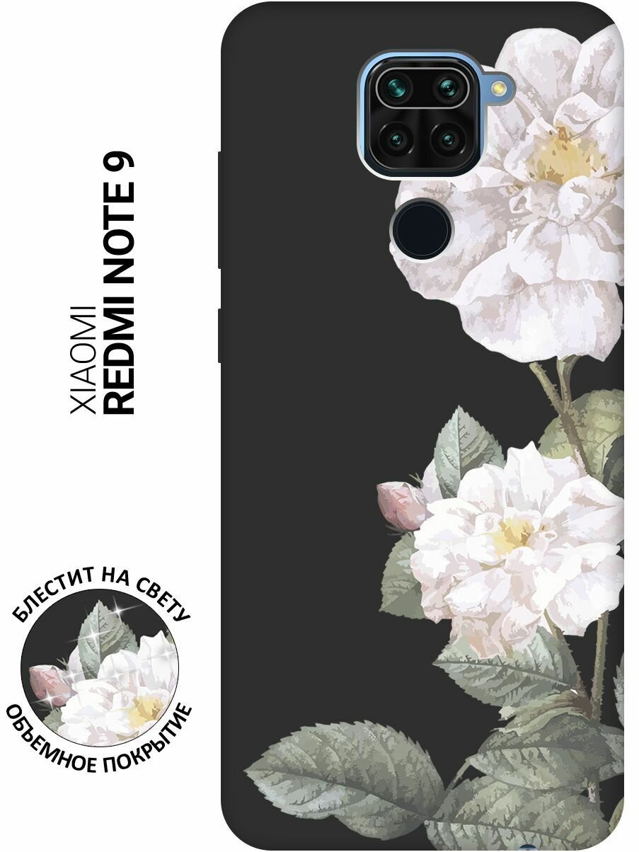 Матовый Soft Touch силиконовый чехол на Xiaomi Redmi Note 9, Сяоми Редми Ноут 9 с 3D принтом "Avo-Swimming" черный матовый