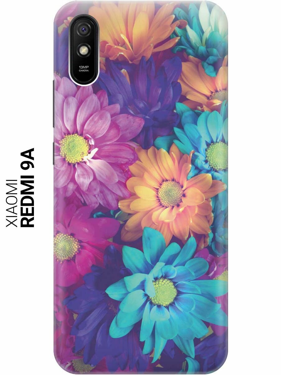 Ультратонкий силиконовый чехол-накладка для Xiaomi Redmi 9A с принтом "Много цветов"