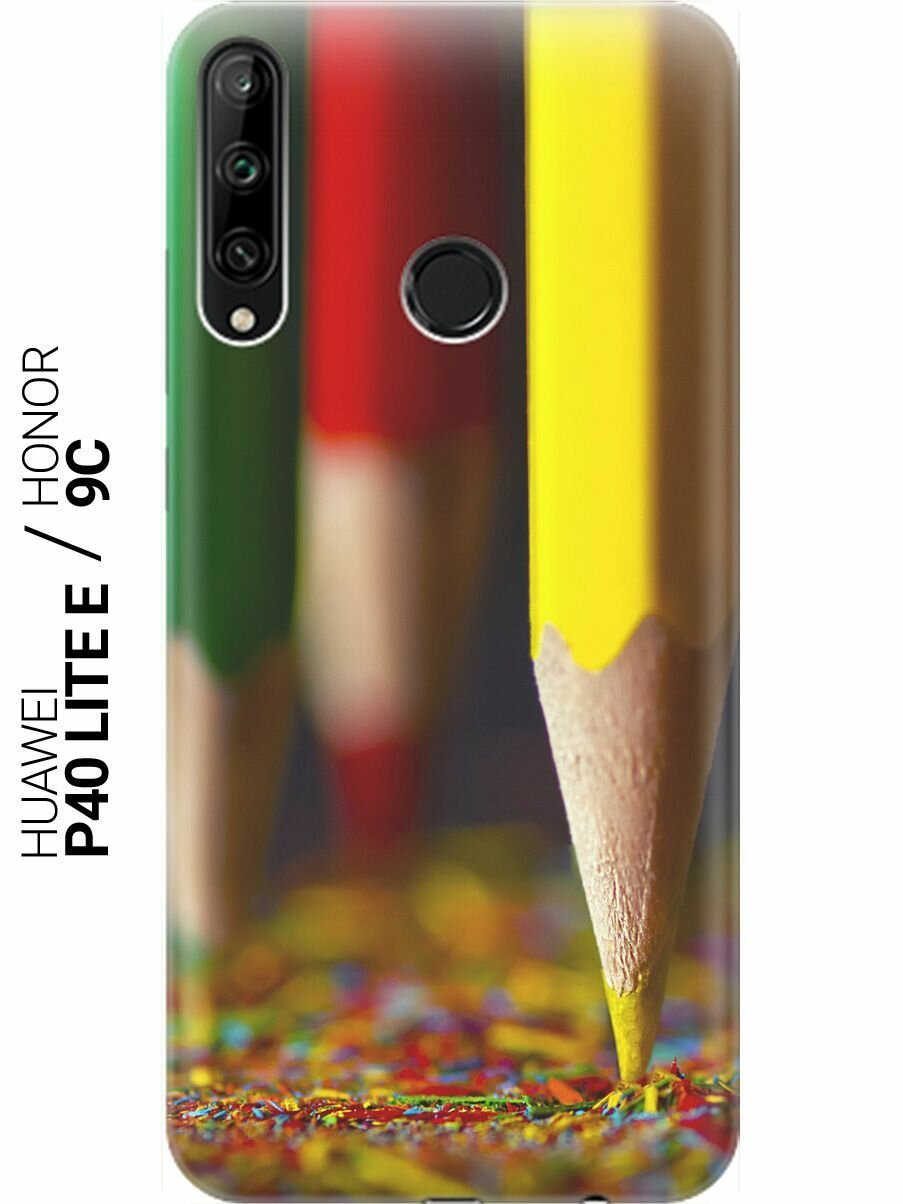 Ультратонкий силиконовый чехол-накладка для Huawei P40 Lite E, Honor 9C с принтом "Желтый карандаш"