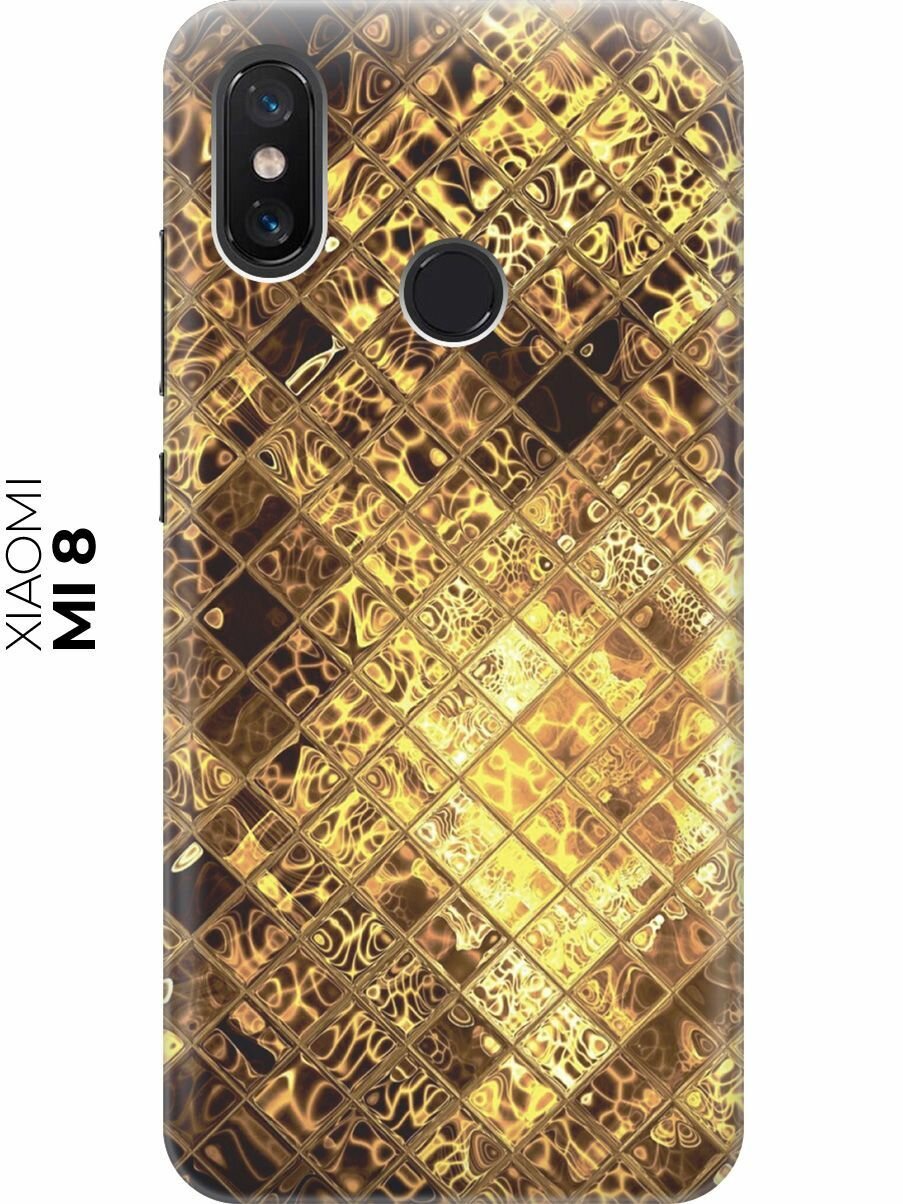 Силиконовый чехол Янтарные соты на Xiaomi Mi 8 / Сяоми Ми 8
