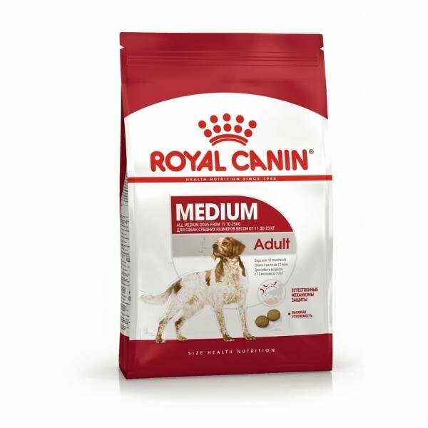 Royal Canin Для взрослых собак средних пород (11-25 кг): 1-7лет (Medium Adult 25), 3кг