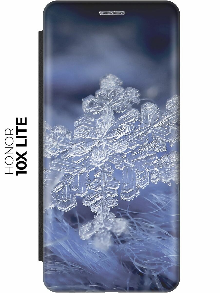 Чехол-книжка Снежинка на Honor 10x Lite / Хонор 10Х Лайт черный