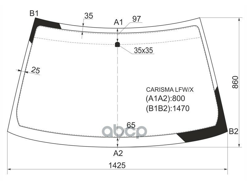 Стекло лобовое Mitsubishi Carisma 95-04 XYG арт. CARISMA LFW/X