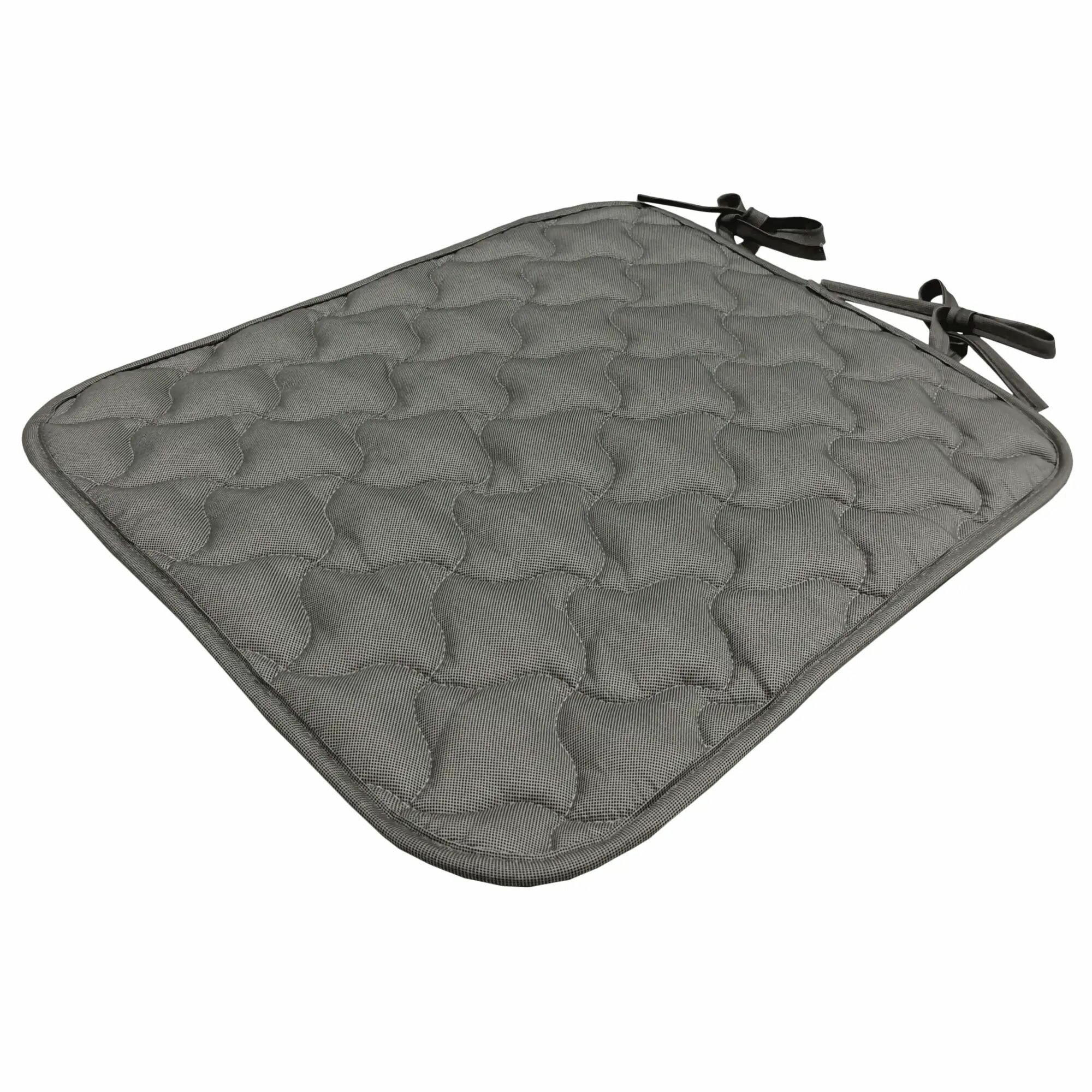 Подушка -галета на сиденье 38-35x38x2 см , серая