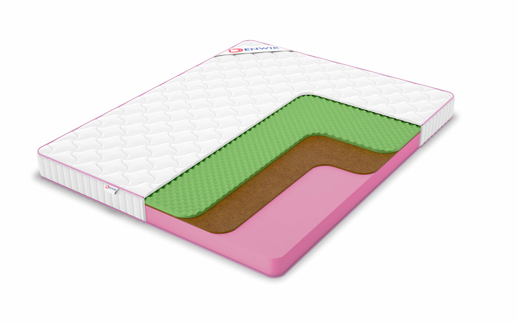 Матрас Denwir Mega Balance Relax 14 80х195 высота 15 см анатомический средней жесткости кокосовый Беспружинный