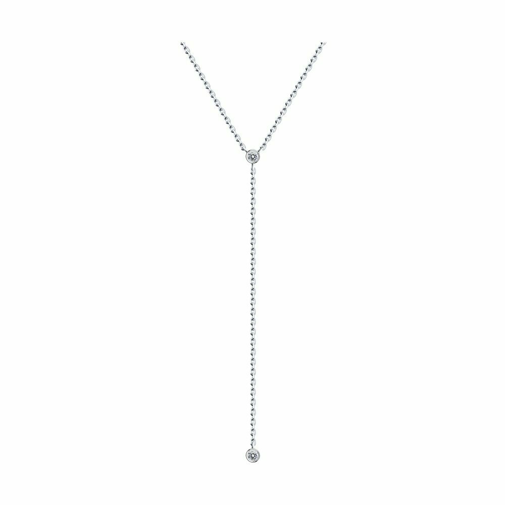 Колье, серебро, 925 проба, родирование, фианит