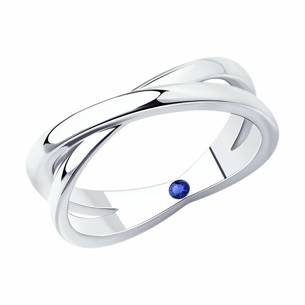 Кольцо, серебро, 925 проба, родирование, фианит