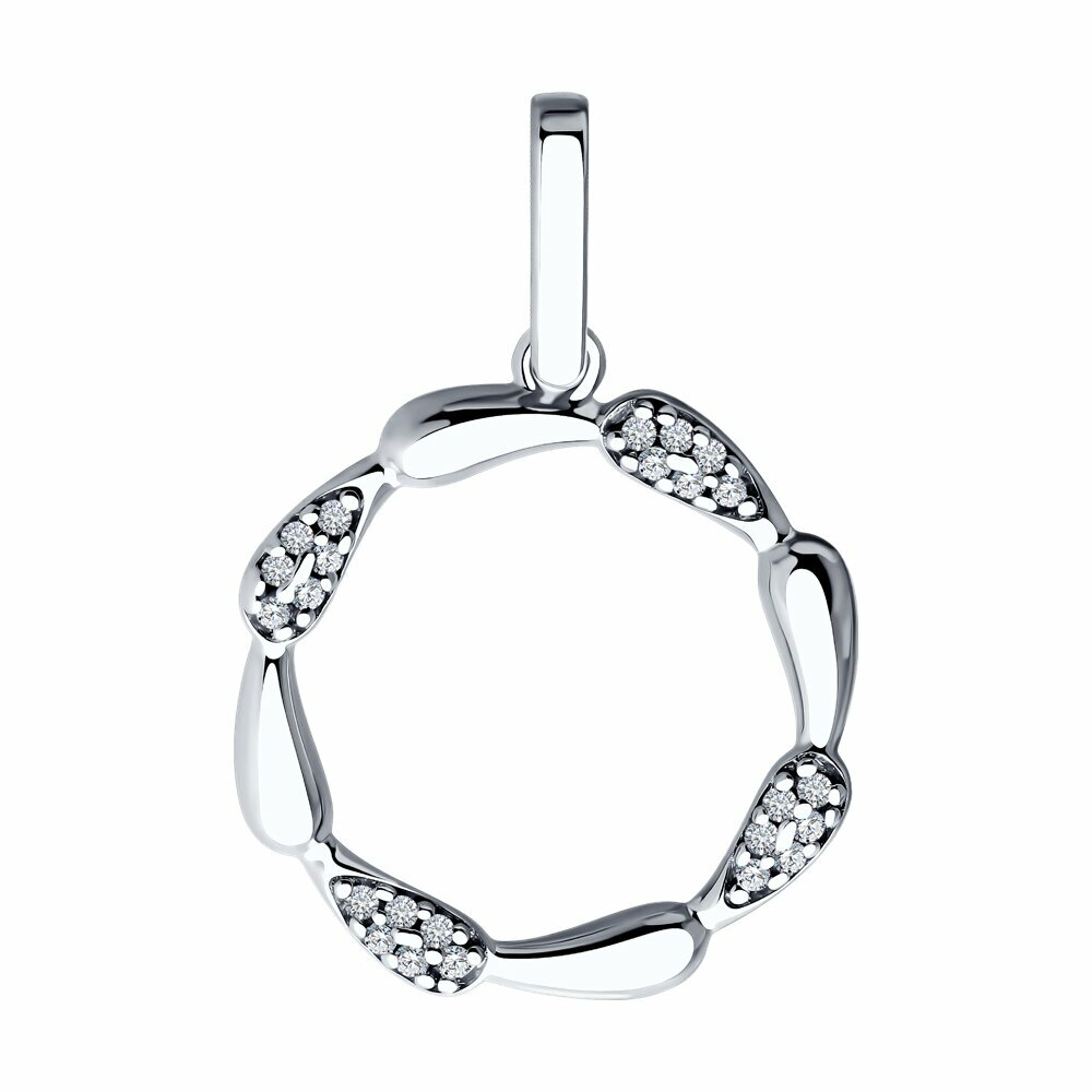 Подвеска, серебро, 925 проба, родирование, фианит