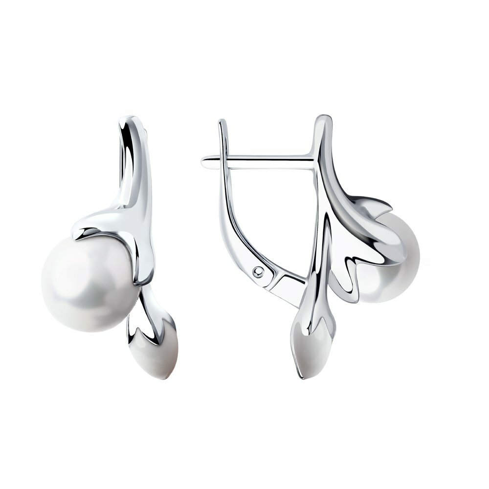 Серьги, серебро, 925 проба, жемчуг