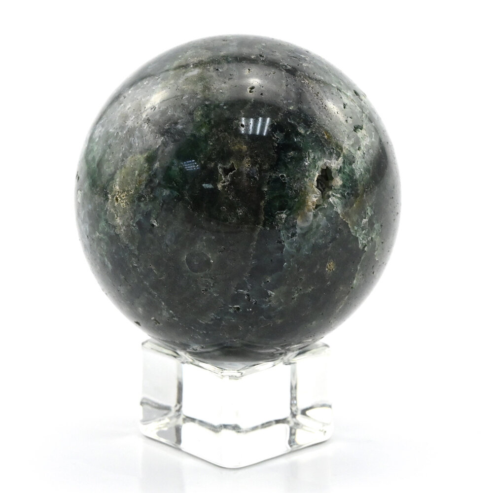 Коллекционный шар из агата мохового, диаметр 54мм .