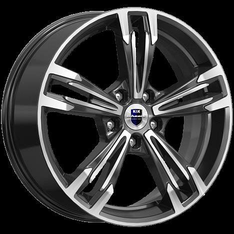 Диск автомобильный литой КиК Karrera Light 18x7 5x108 et35 dia67.1 Чёрный глянцевый с полированной лицевой частью