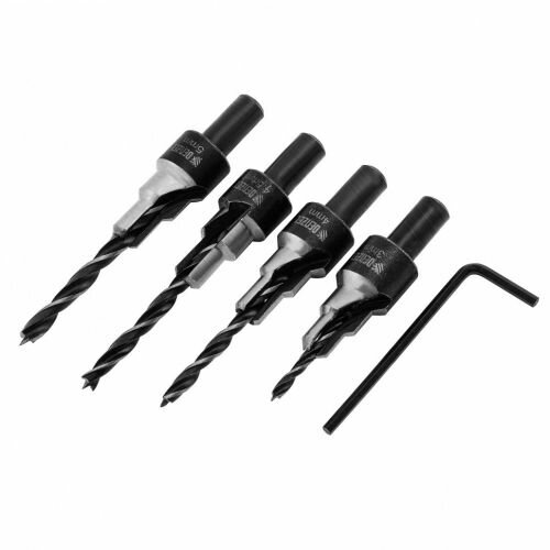 Набор сверл под конфирмат Denzel , 3-5 мм, 4 шт, 704240