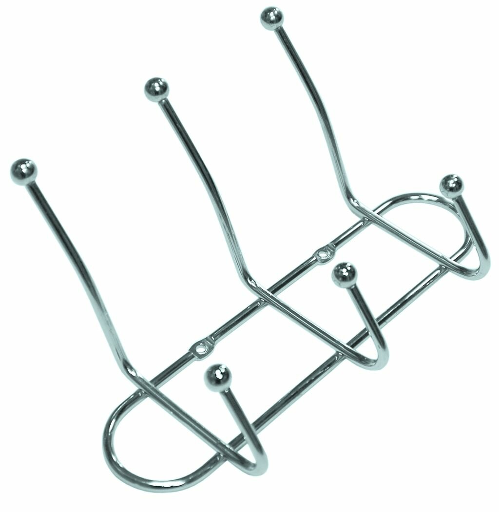 Планка с 3 двойными крючками АкваЛиния хром С203