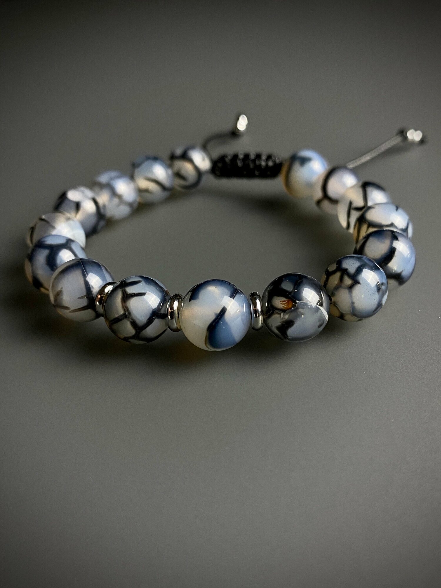 Браслет, агат, вулканическая лава