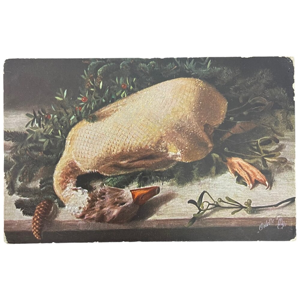 Почтовая открытка "Гусь. Натюрморт" 1900-1917 гг. Германия