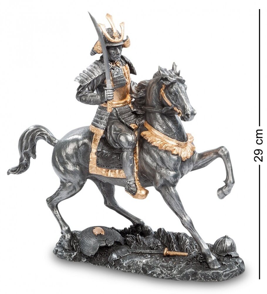 Статуэтка Veronese "Самурай на коне" (black/gold) WS-89