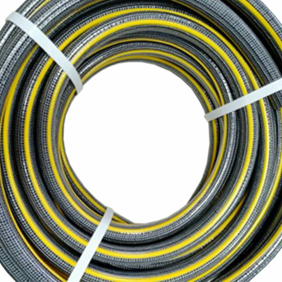 GARNET GREY 18*24мм 3/4" (104149), Шланг ПВХ армированный с желтой полосой, 25м