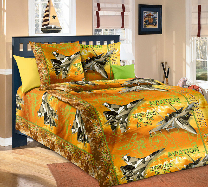 Детское постельное белье Вальтери ДБ-54 1.5 спальный комплект с рисунком 150х215, 2 наволочки 50х70