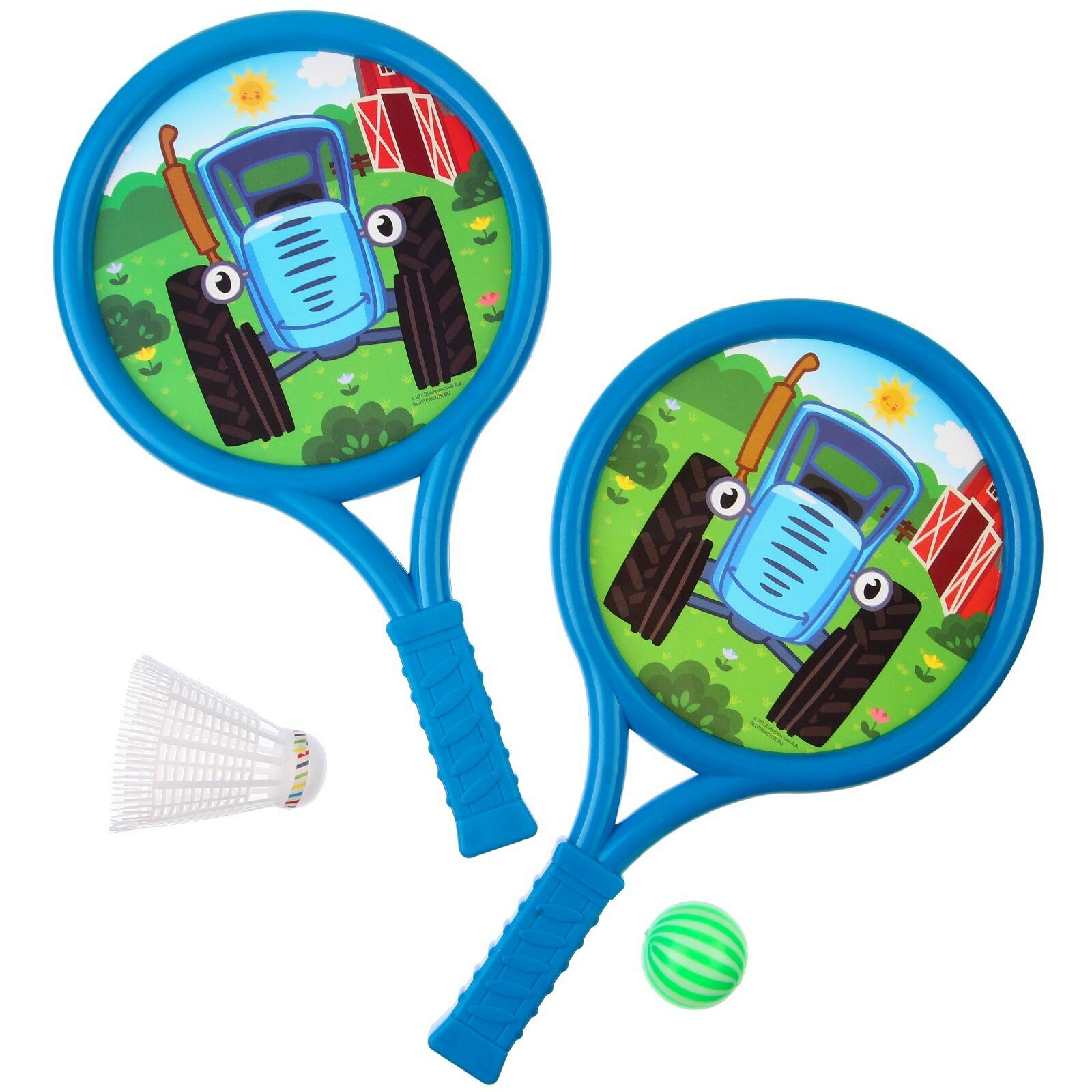 Набор игровой, ракетки и два мячика, Синий трактор, 7751610