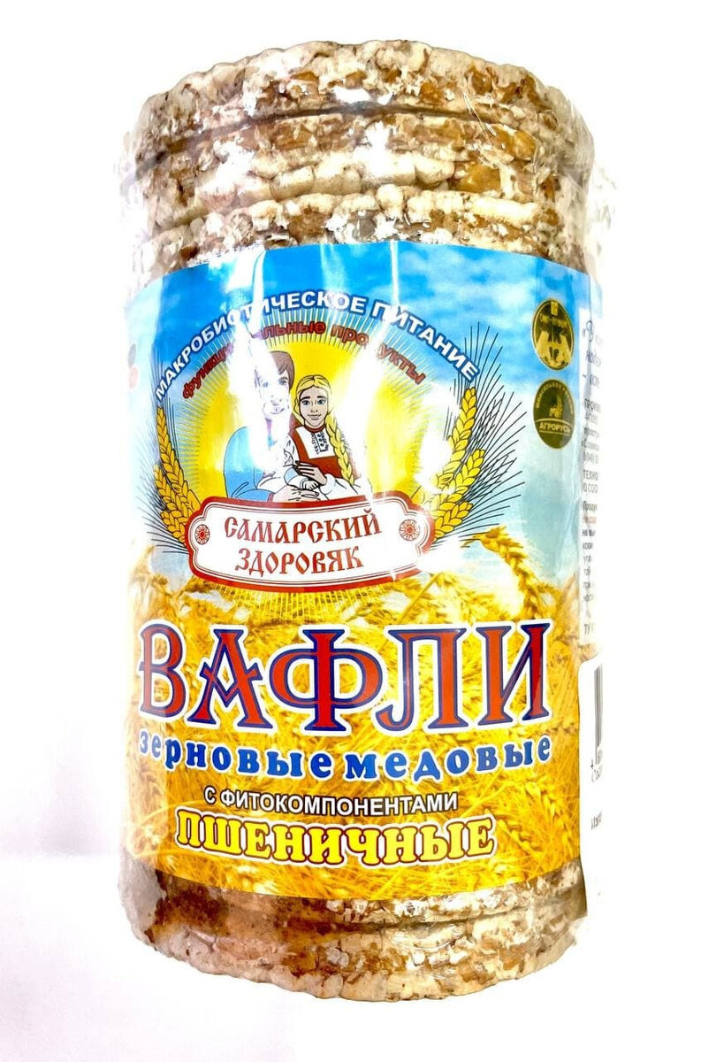Вафли Самарский Здоровяк №88 медовые пшеничные.