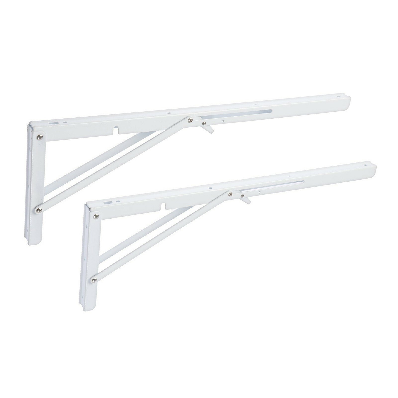 Кронштейн складной для столов и полок тундра, 2 шт, длина 500 мм, сталь, цвет белый, 9302187