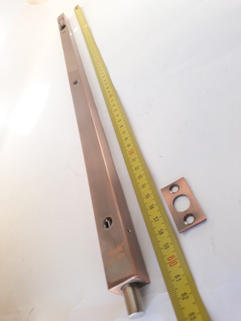 Шпингалет торцевой 610 мм " медь"