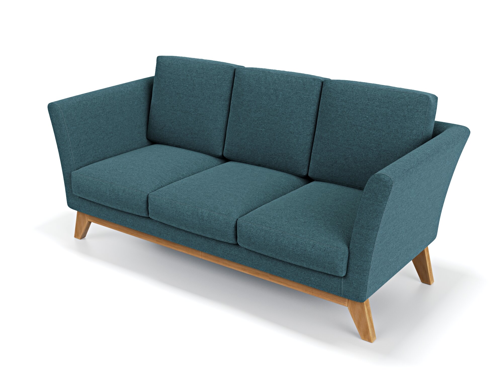 Прямой диван Soft Element Дублин Lagoon, трёхместный, шенилл, массив дерева, стиль скандинавский лофт, в гостиную, в офис, для кафе и ресторанов