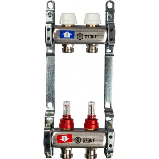 Коллектор Stout SMS 0917 000002 с расходомерами 2 вых.