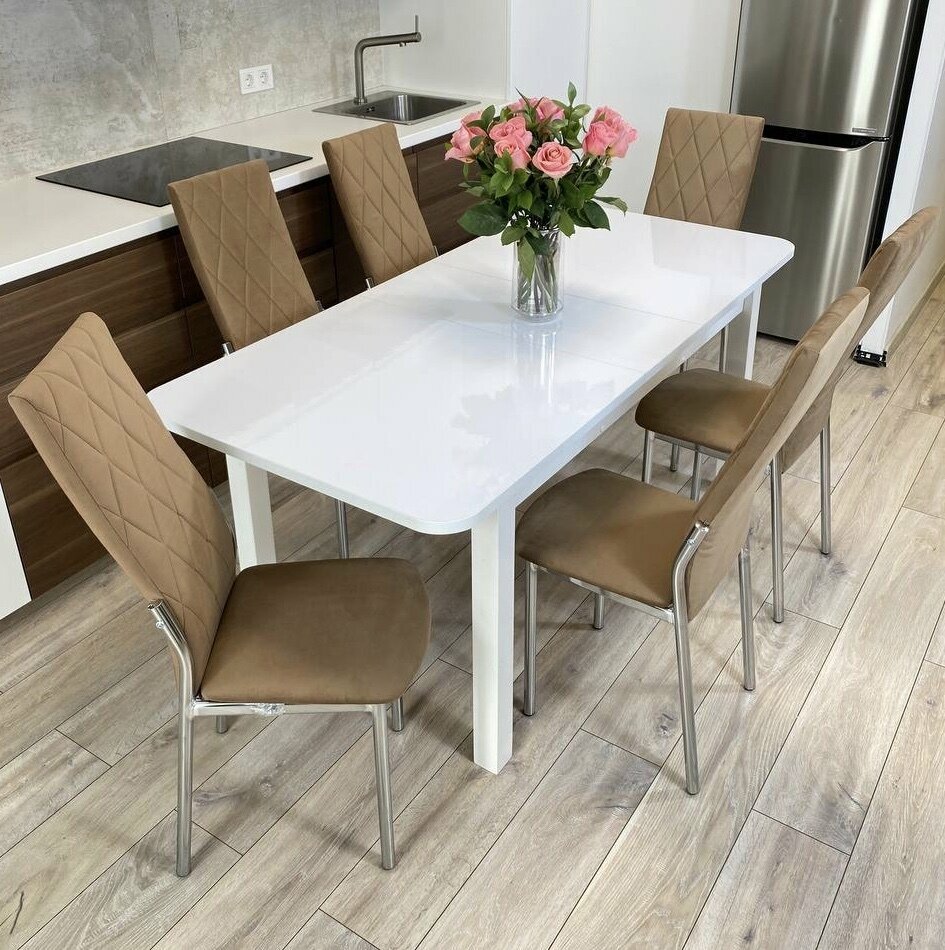 Кухонный стол и 6 стульев, обеденная группа